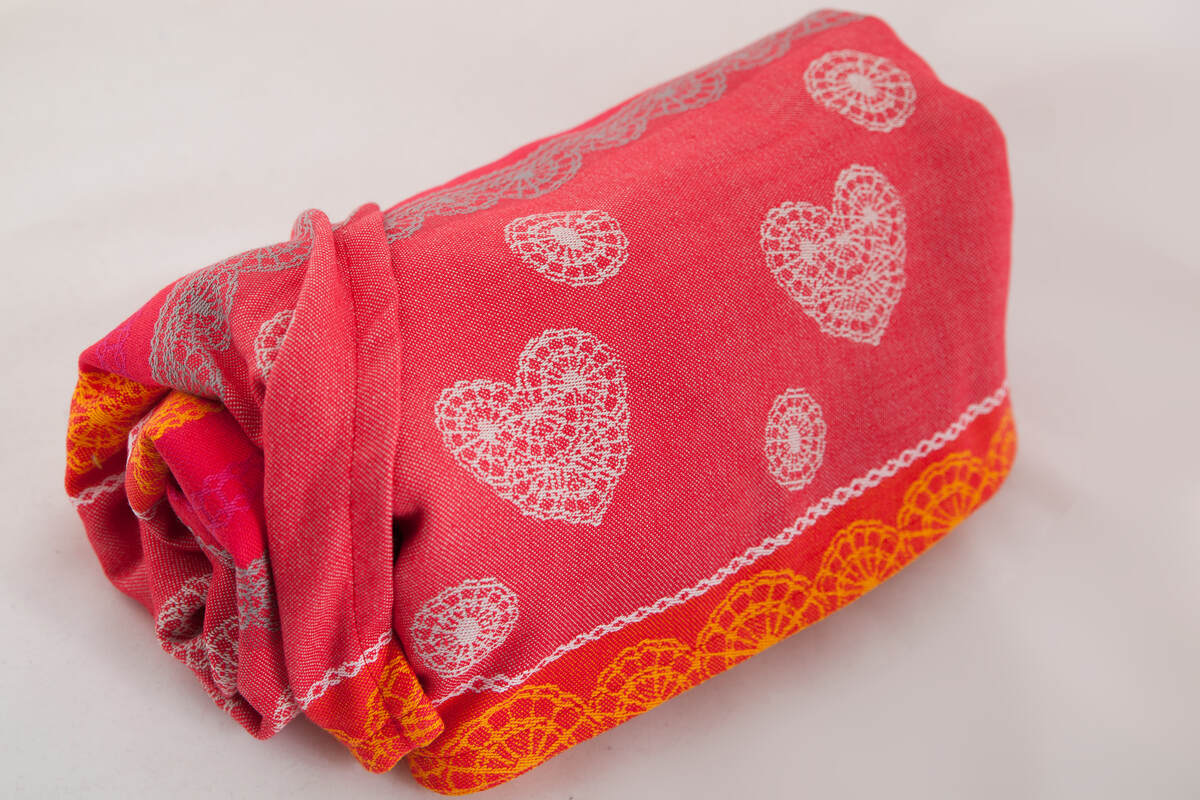 Baby Wrap, Jacquard Weave (100% cotton) - Cherry Lace - size L